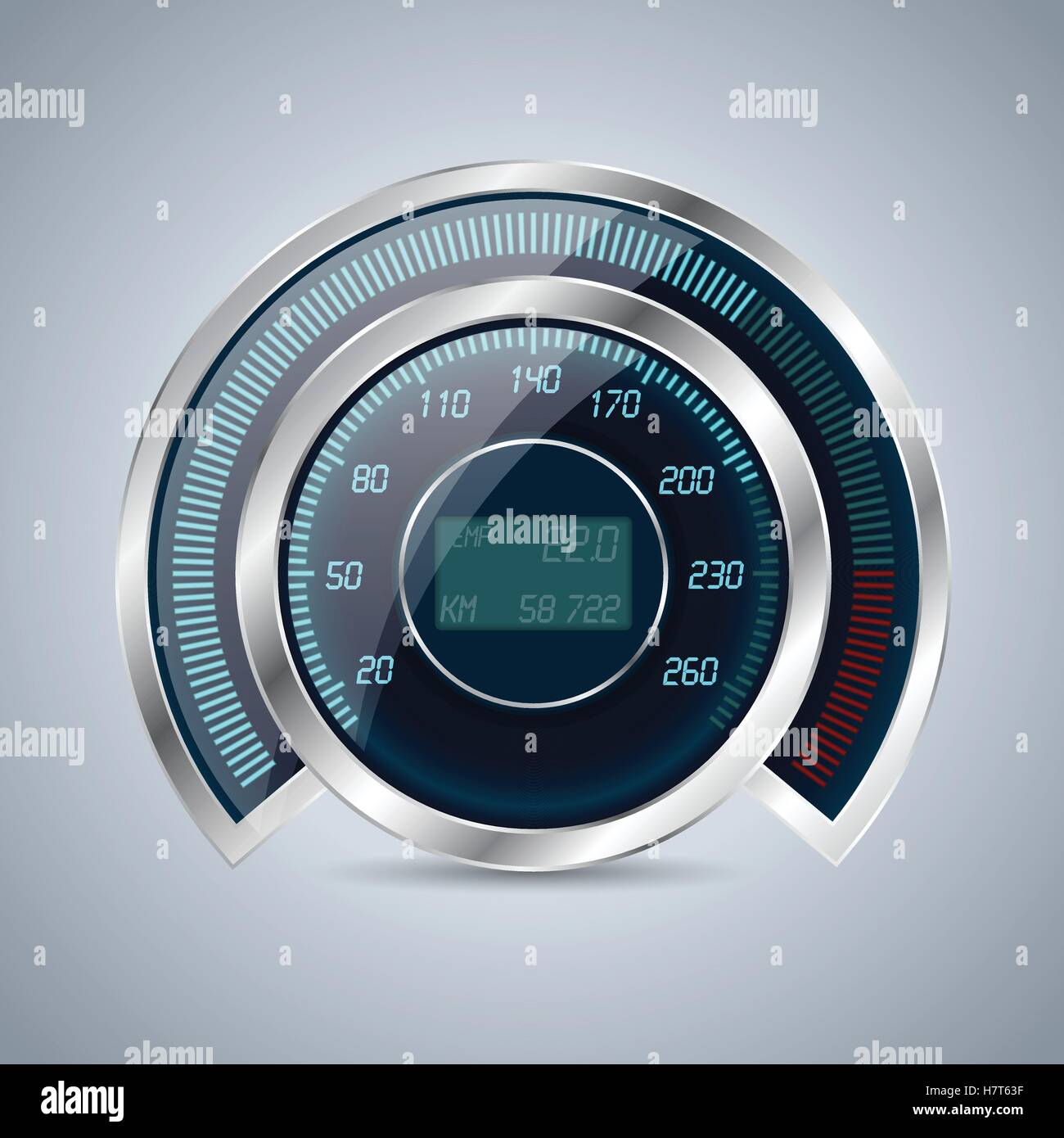 Fully digital speedometer rev counter Stock Vector Image & Art - Alamy