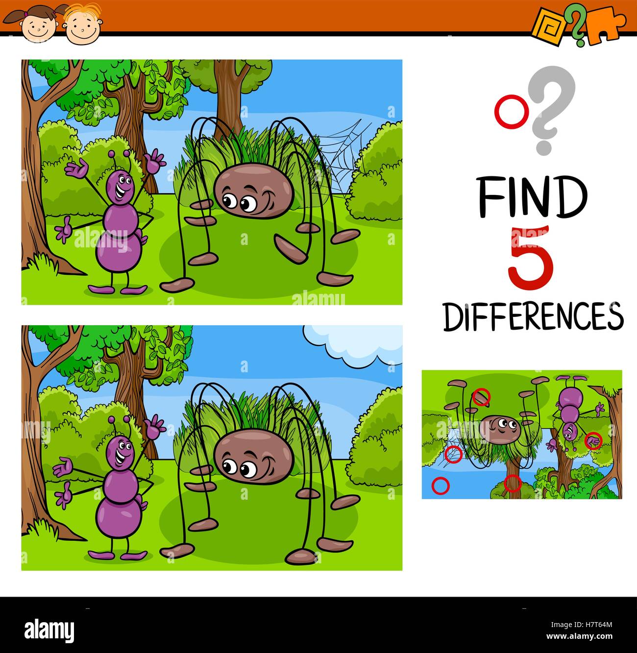 Kindergarten task differences hi-res stock photography and images - Alamy