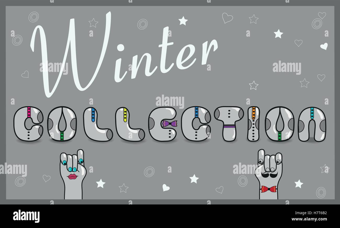 Inscription Winter Collection. Vector Illustration Stock Vector Image ...