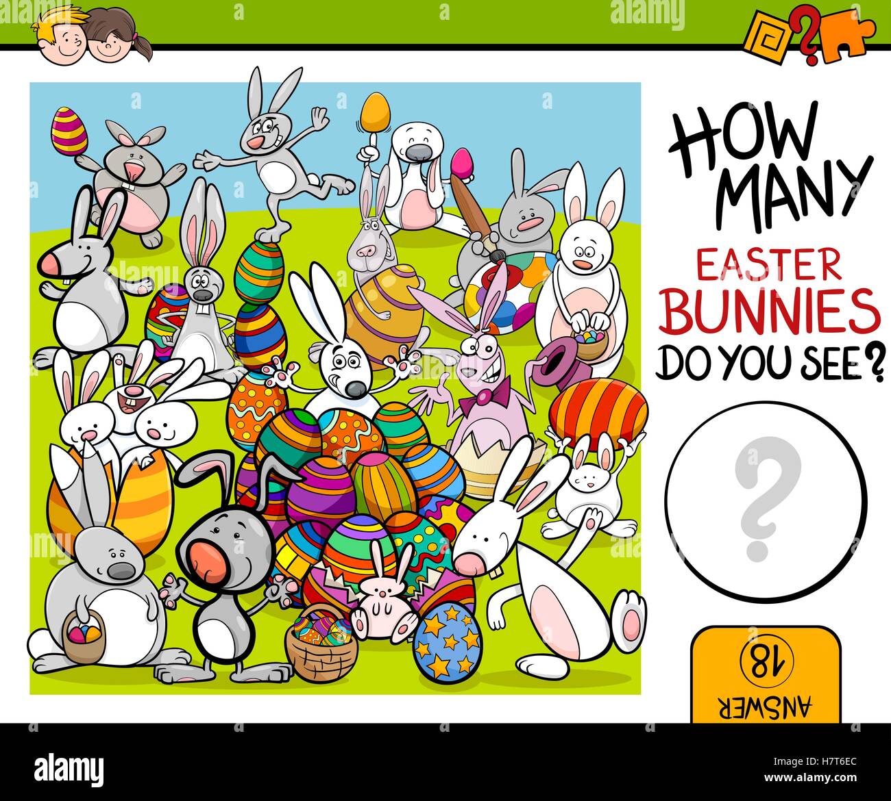 counting task with easter bunny Stock Vector Image & Art - Alamy