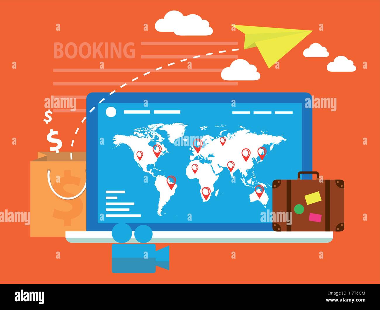 Online booking illustration Stock Vector Images - Alamy