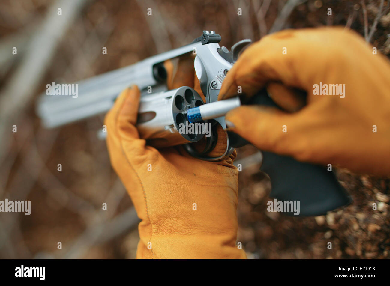 Man Loading Pistol Stock Photo - Alamy