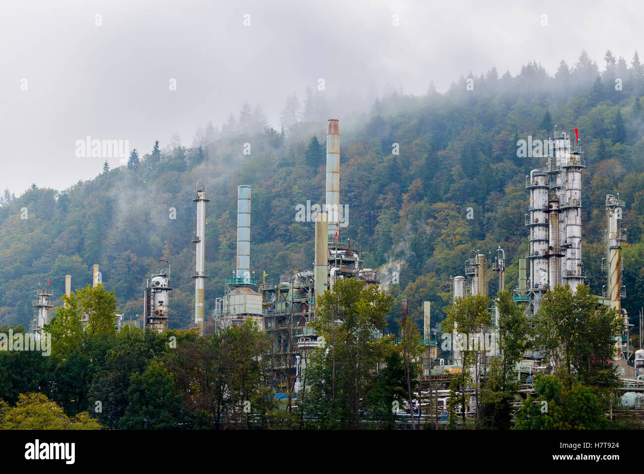 British columbia burrard inlet canada oil refinery hi-res stock ...