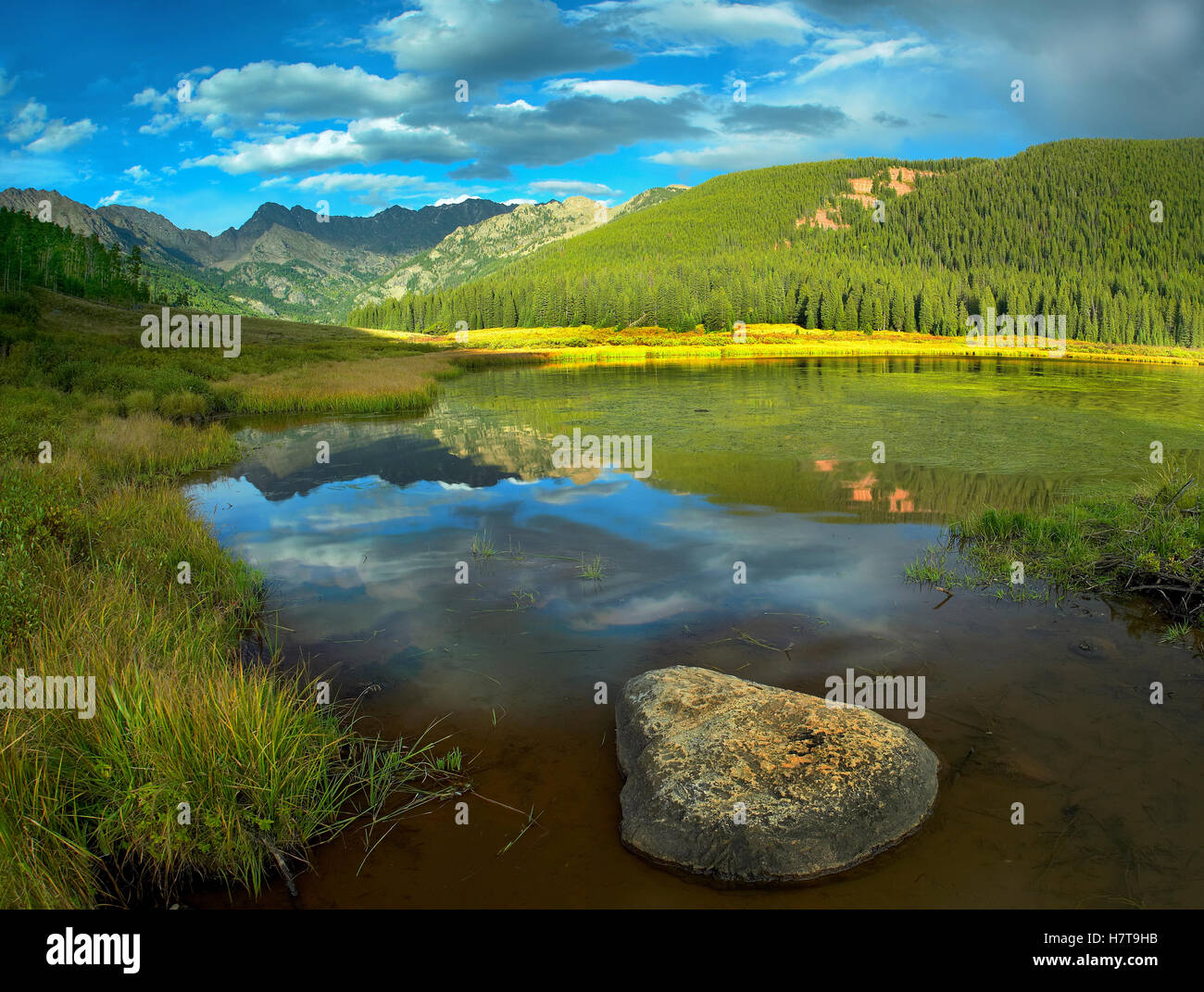 Mt Powell and Piney Lake, Colorado Stock Photo - Alamy