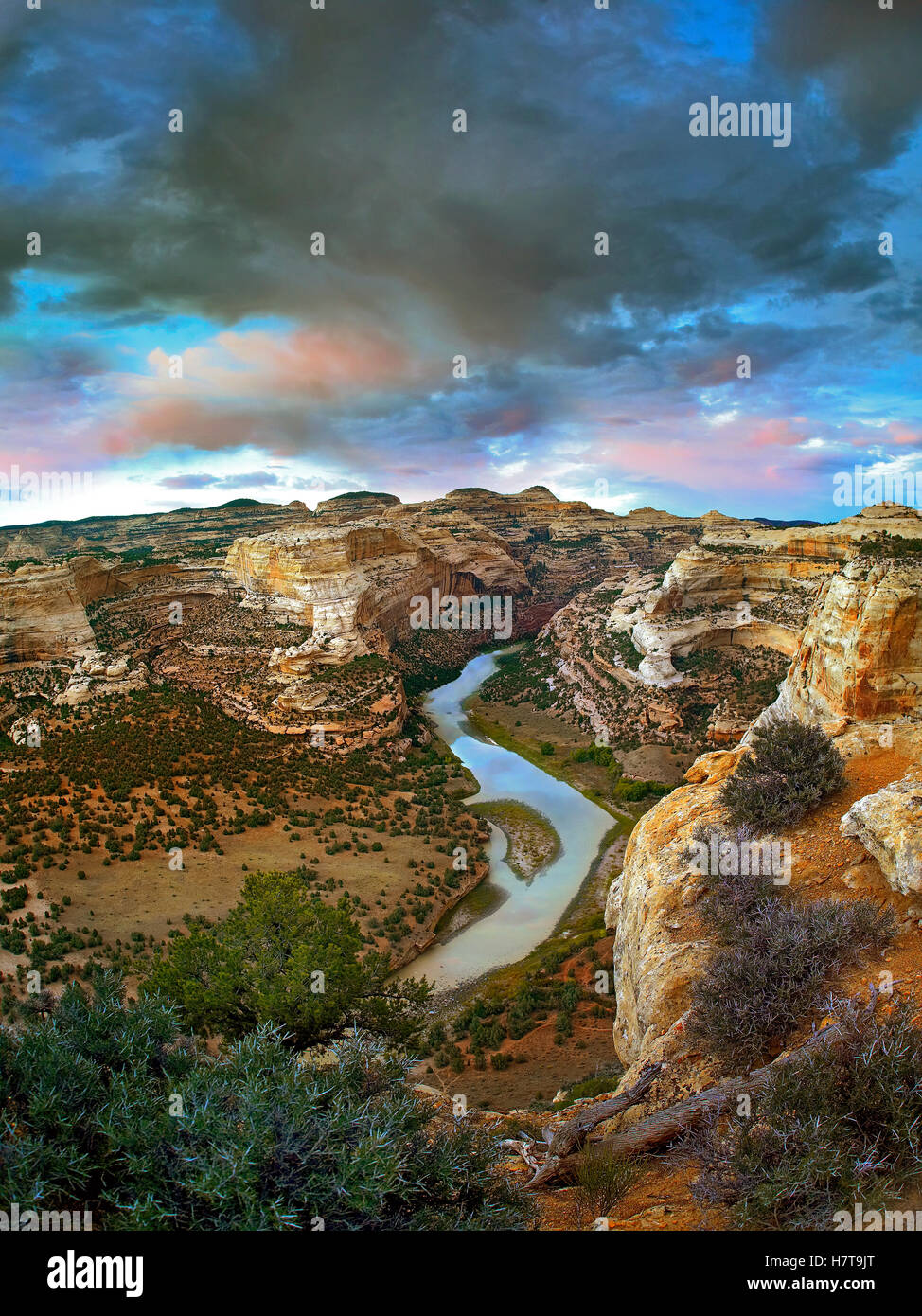 Winding Yampa River, Dinosaur National Monument, Colorado Stock Photo ...