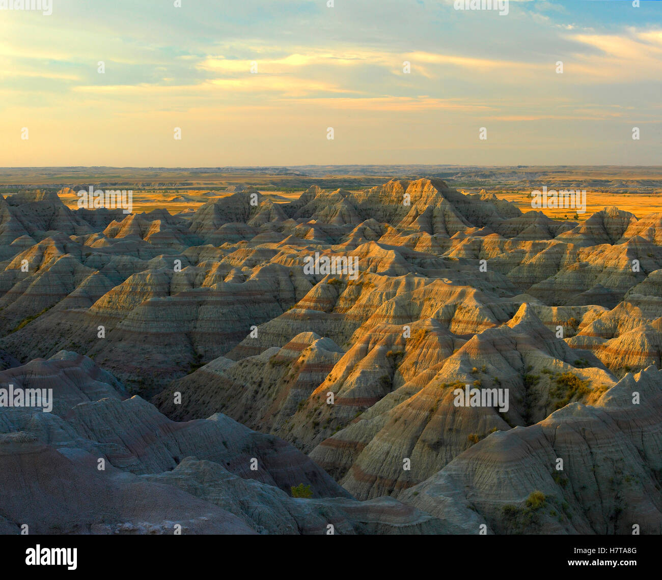 White River Overlook showing sandstone striations and erosional ...
