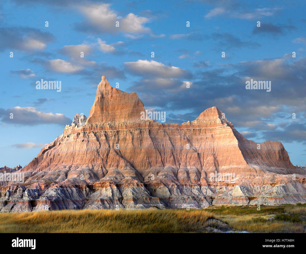 Sandstone striations and erosional features, Badlands National Park ...