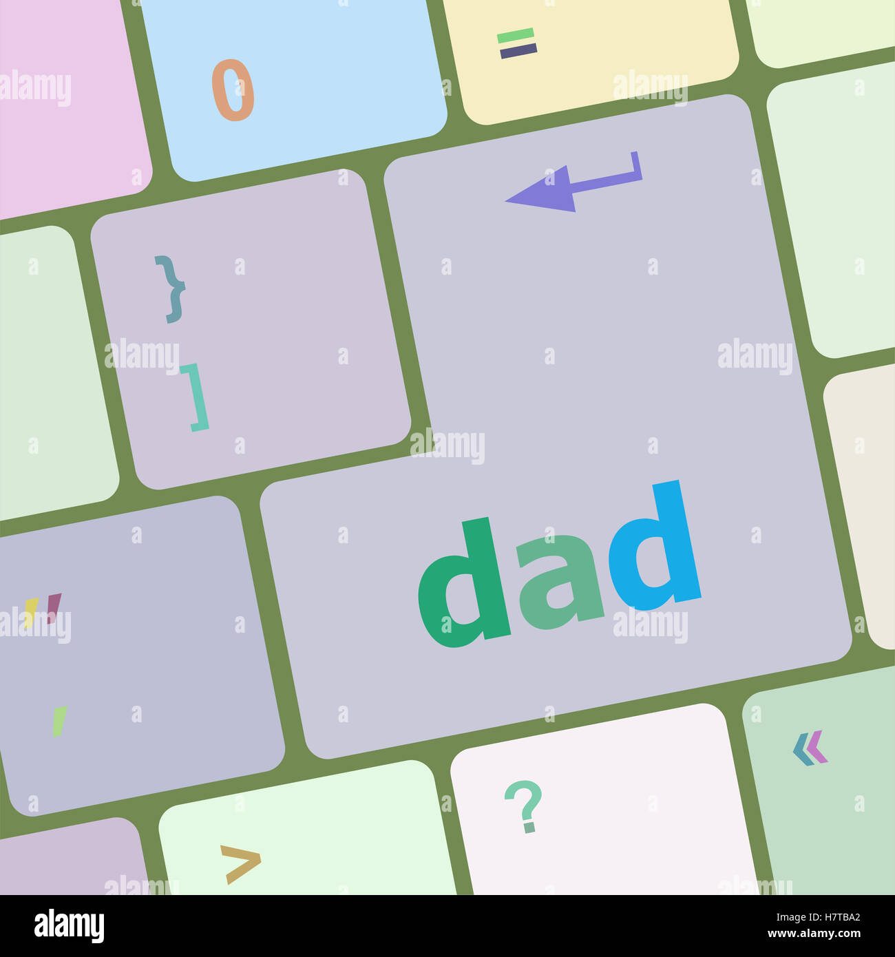 dad message on a white computer keyboard Stock Photo - Alamy
