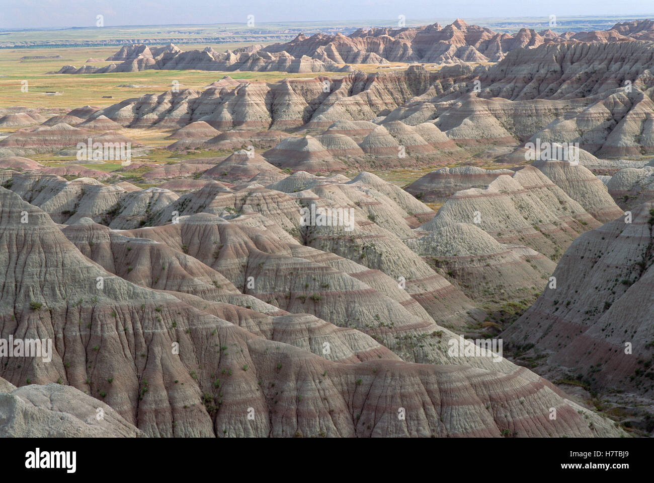 Eroded landscape, Hay Butte, Badlands National Park, South Dakota Stock ...