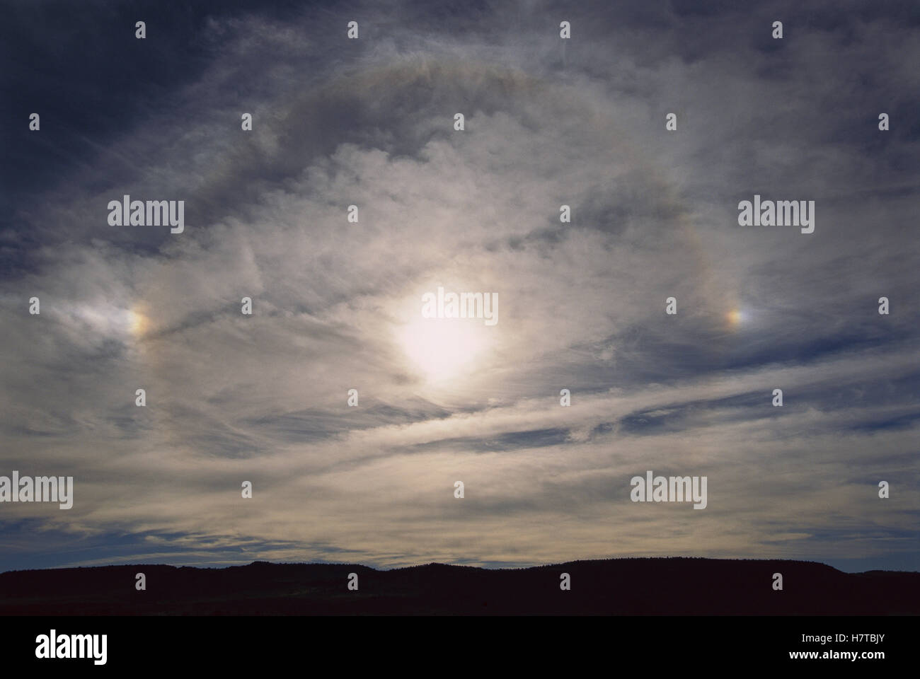 Sundog around sun, North America Stock Photo - Alamy