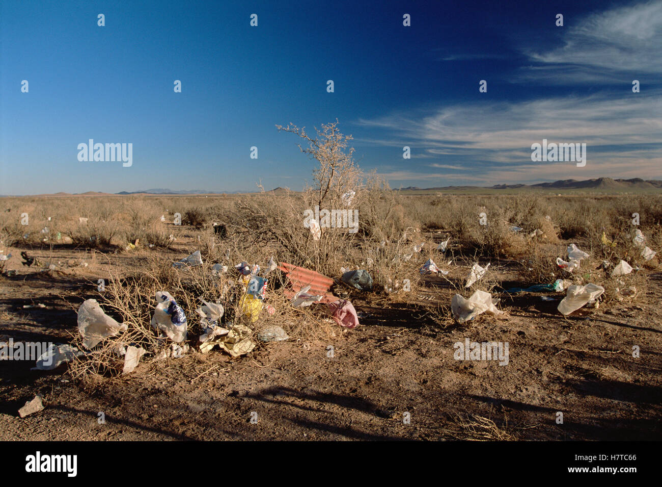 Garbage dumped in desert near Fernandez Leal, State of Chihuahua ...