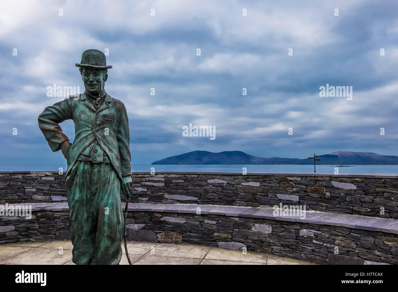 Bronze statue of Charlie Chaplin; Waterville, County Kerry, Ireland ...