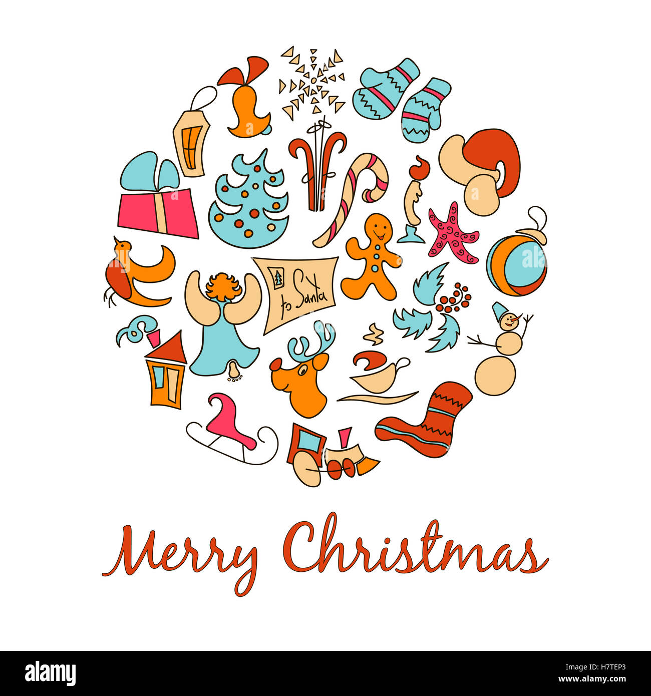 Santa sweet icon cartoon Cut Out Stock Images & Pictures - Alamy