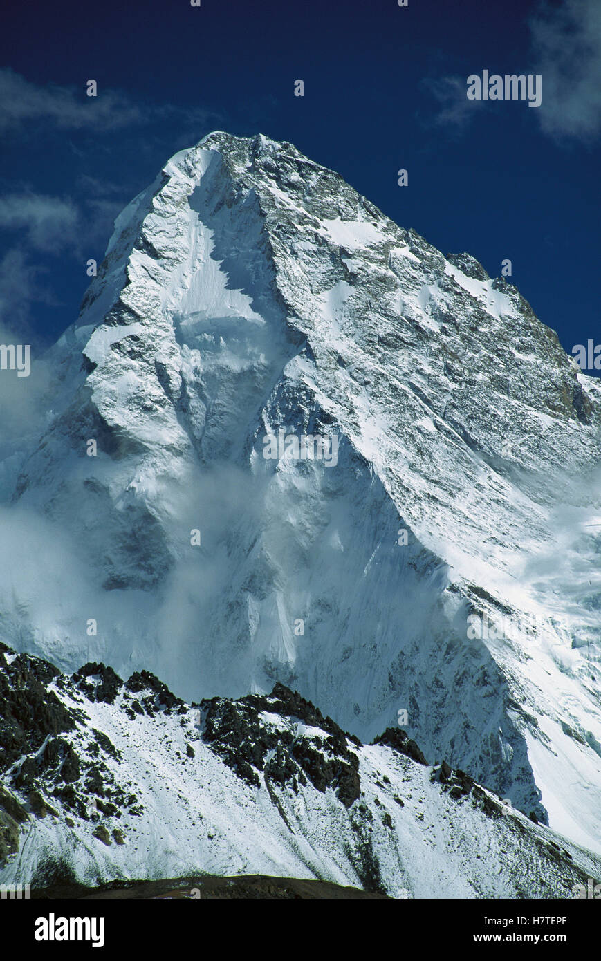 The north face of K2 as seen from K2 glacier, second highest peak in ...
