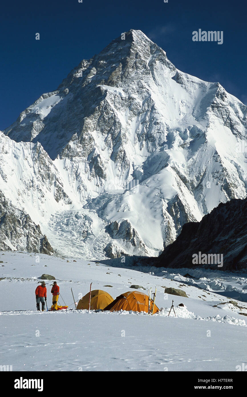 Campsite under K2, second highest peak in the world, on the Godwin ...