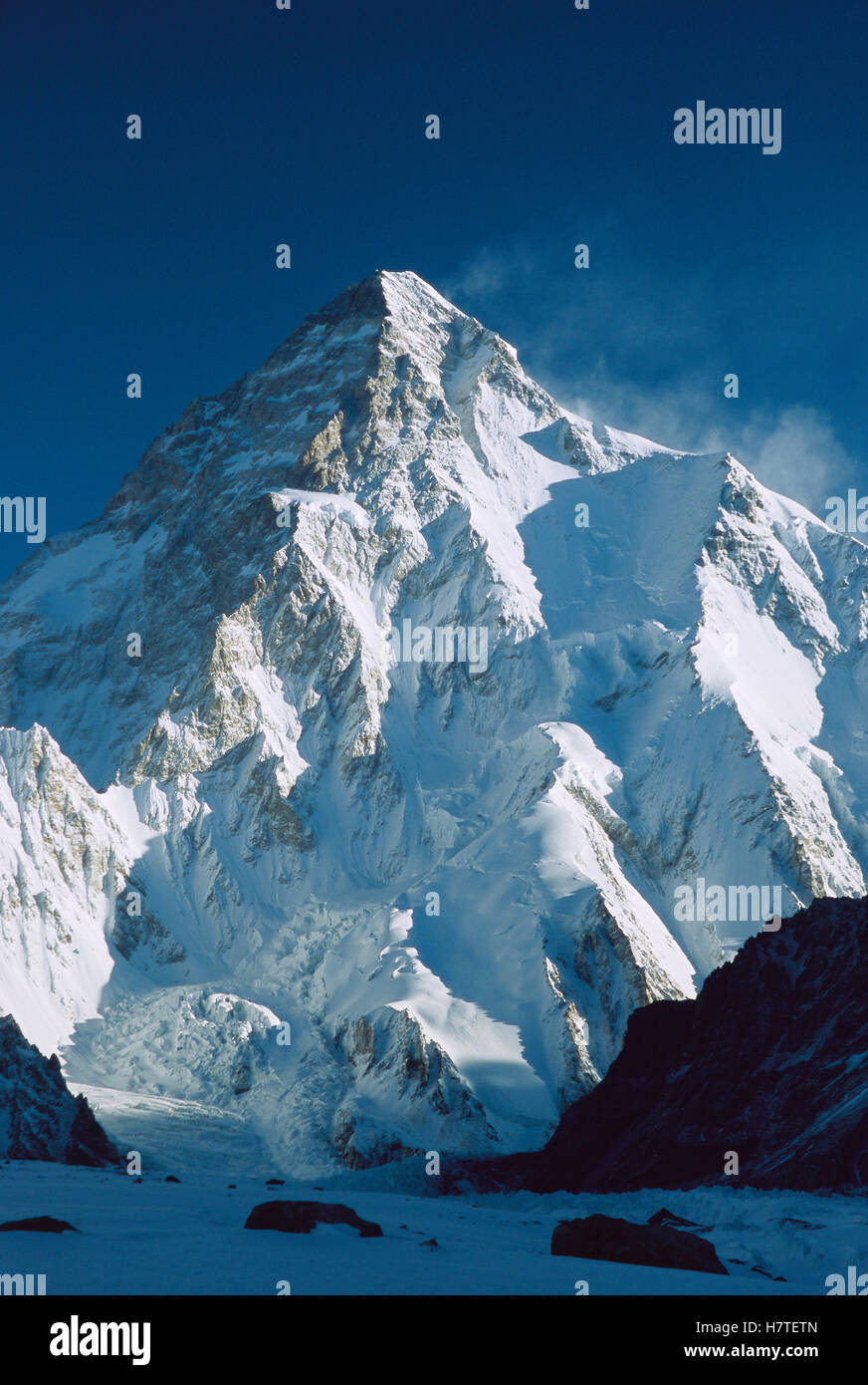 K2 at dawn at 8,611 meters is the second highest peak in the world ...