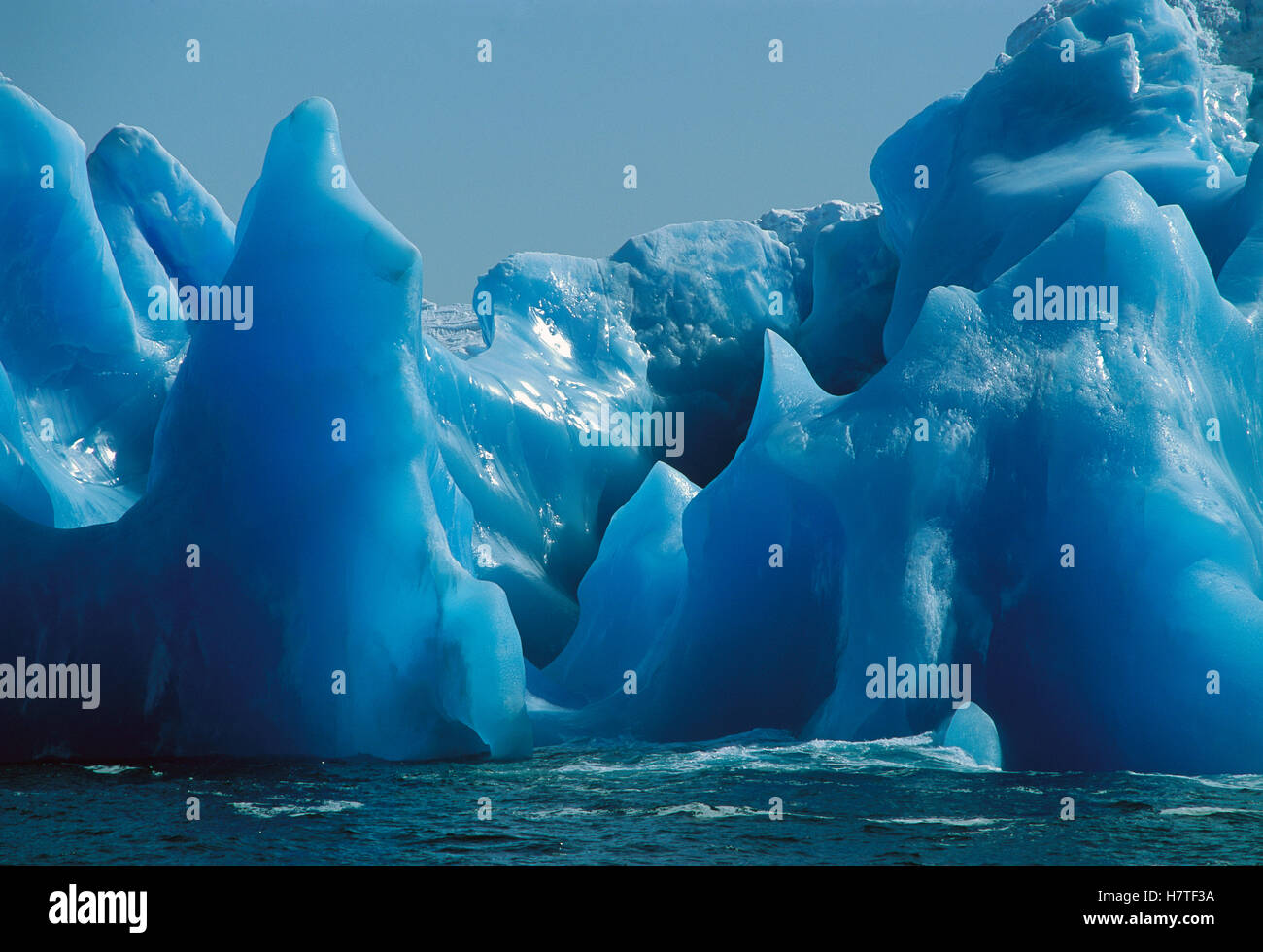 Ancient blue iceberg near Sandwich Islands, Scotia Sea, Antarctica ...