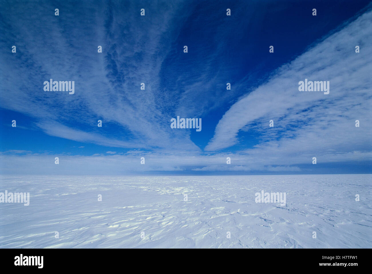 Cirrus clouds above icy plateau, Antarctica Stock Photo - Alamy