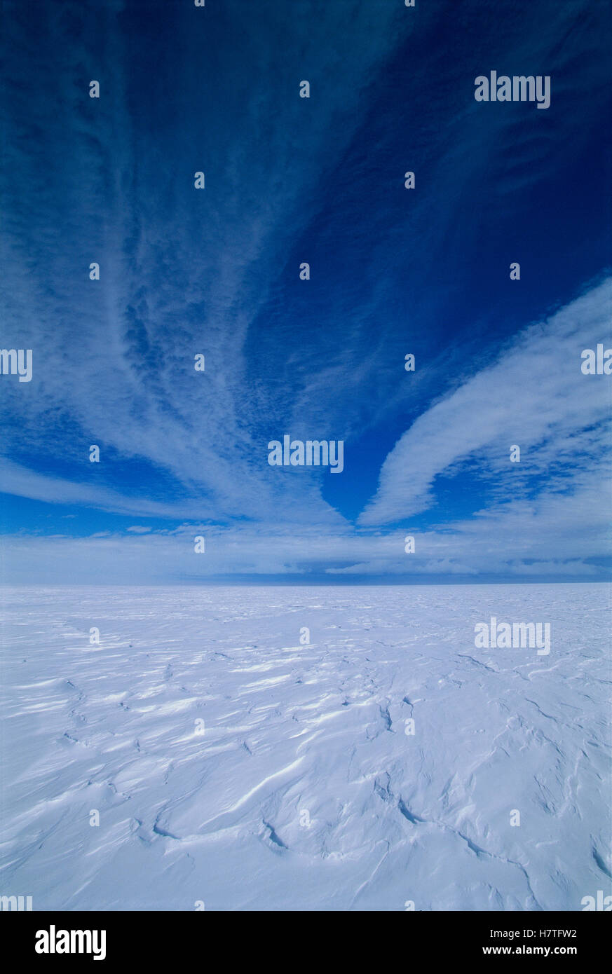 Cirrus clouds above icy plateau, Antarctica Stock Photo - Alamy