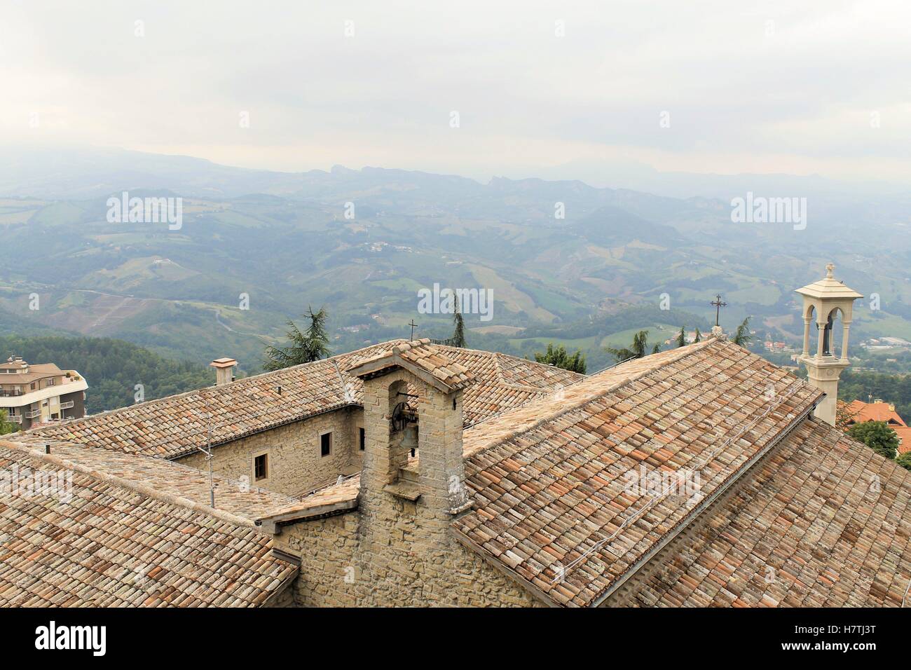 view of San Marino, one of the smallest nations in the world surrounded ...