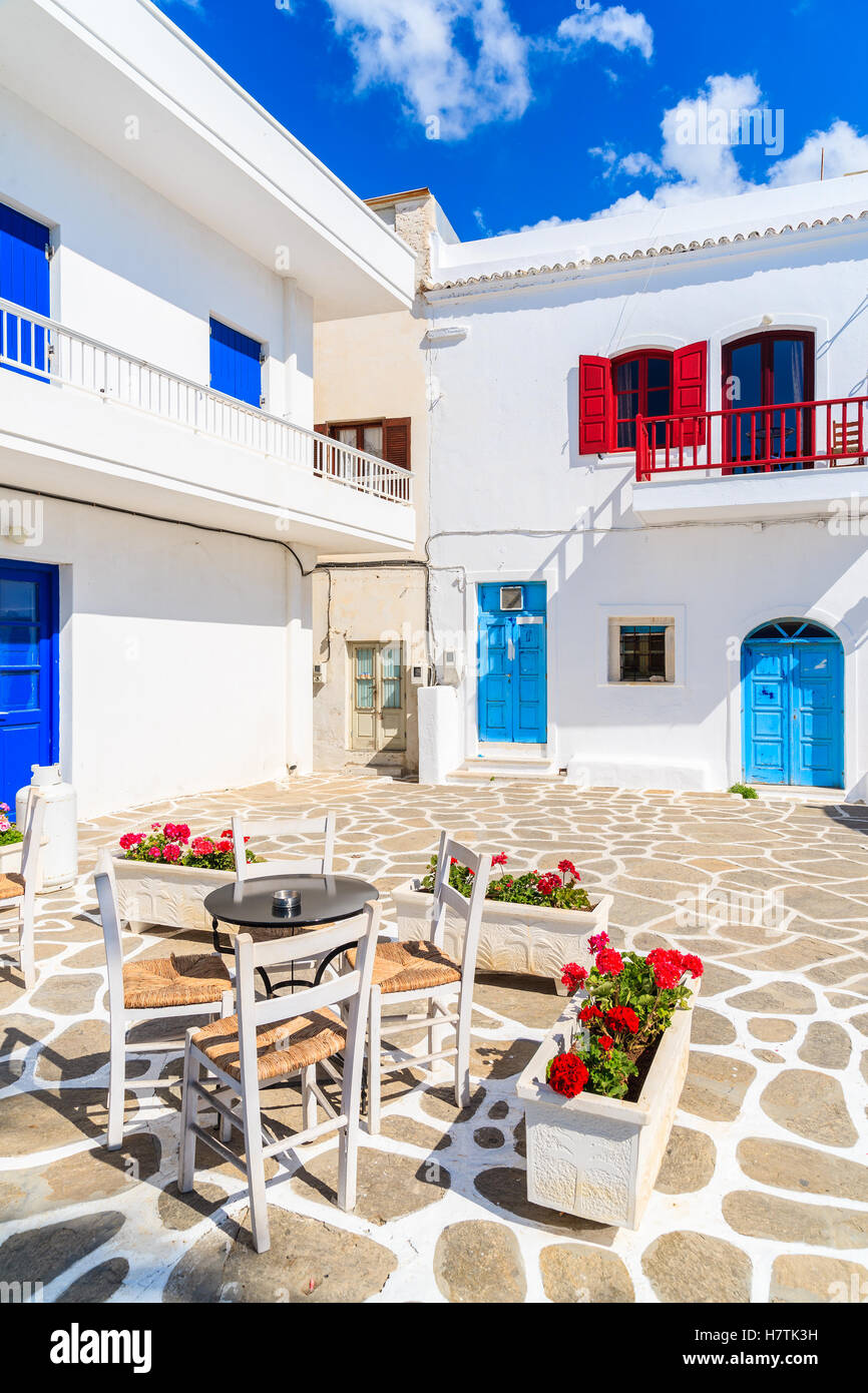 Greek Style Blue Table Chairs High Resolution Stock Photography and ...