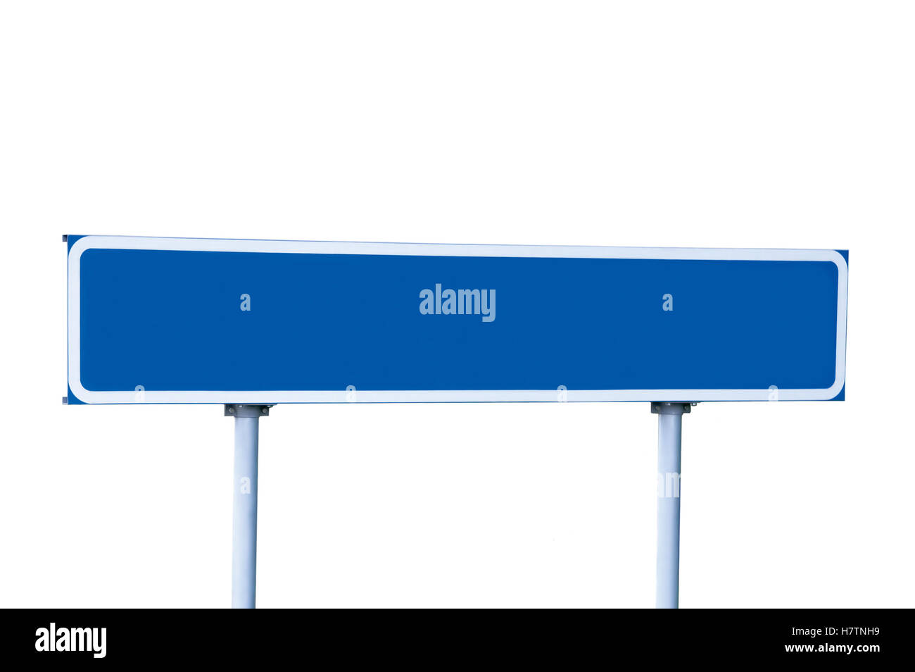 Blue Road Sign Closeup, Isolated Horizontal Copy Space, White Frame ...