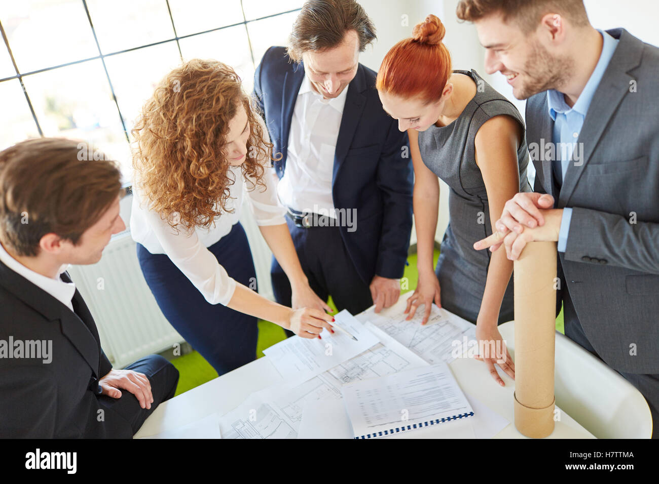 Business people planning strategy as team in organization Stock Photo ...