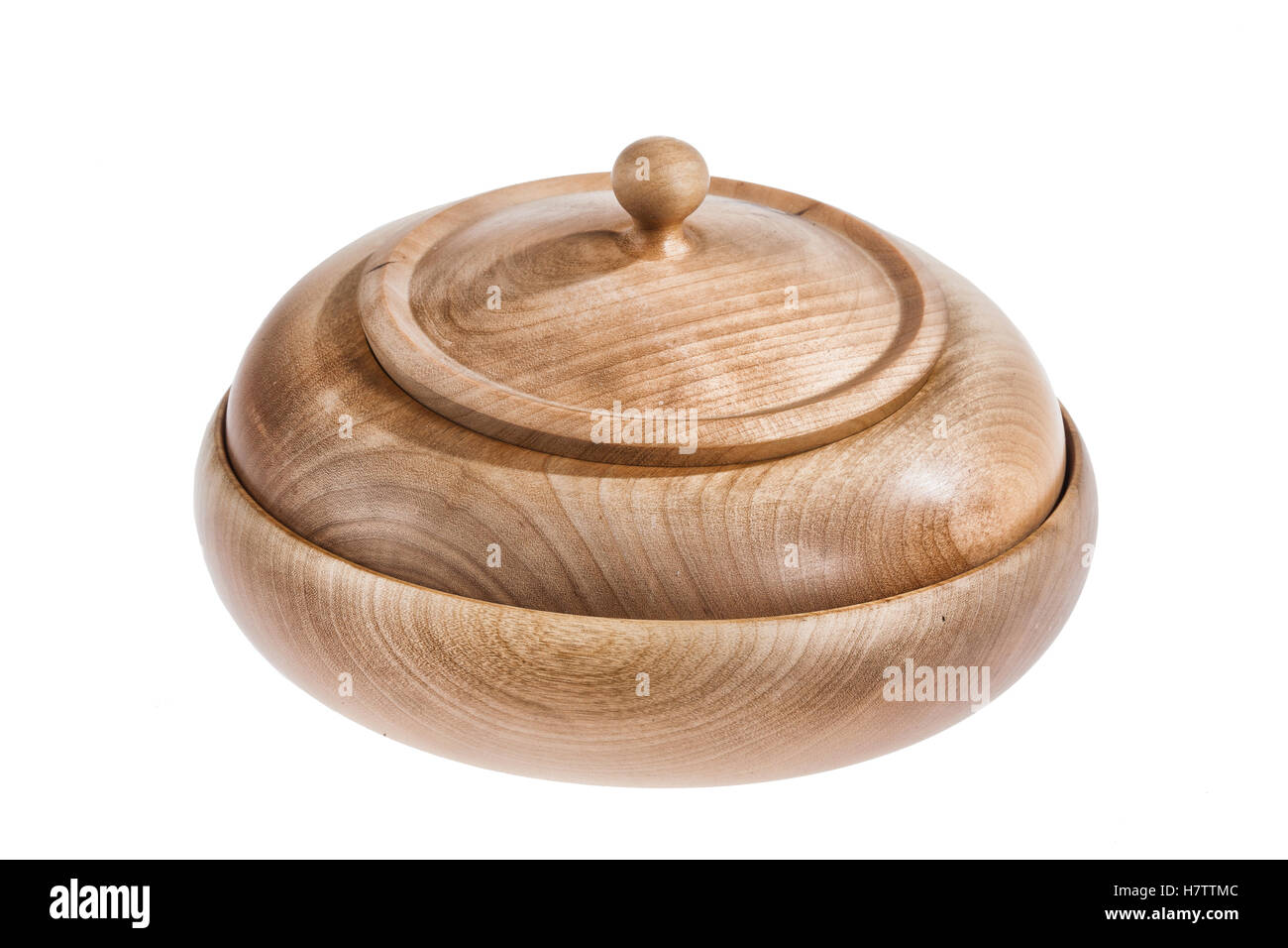 Russian national handmade wooden container on an isolated studio ...