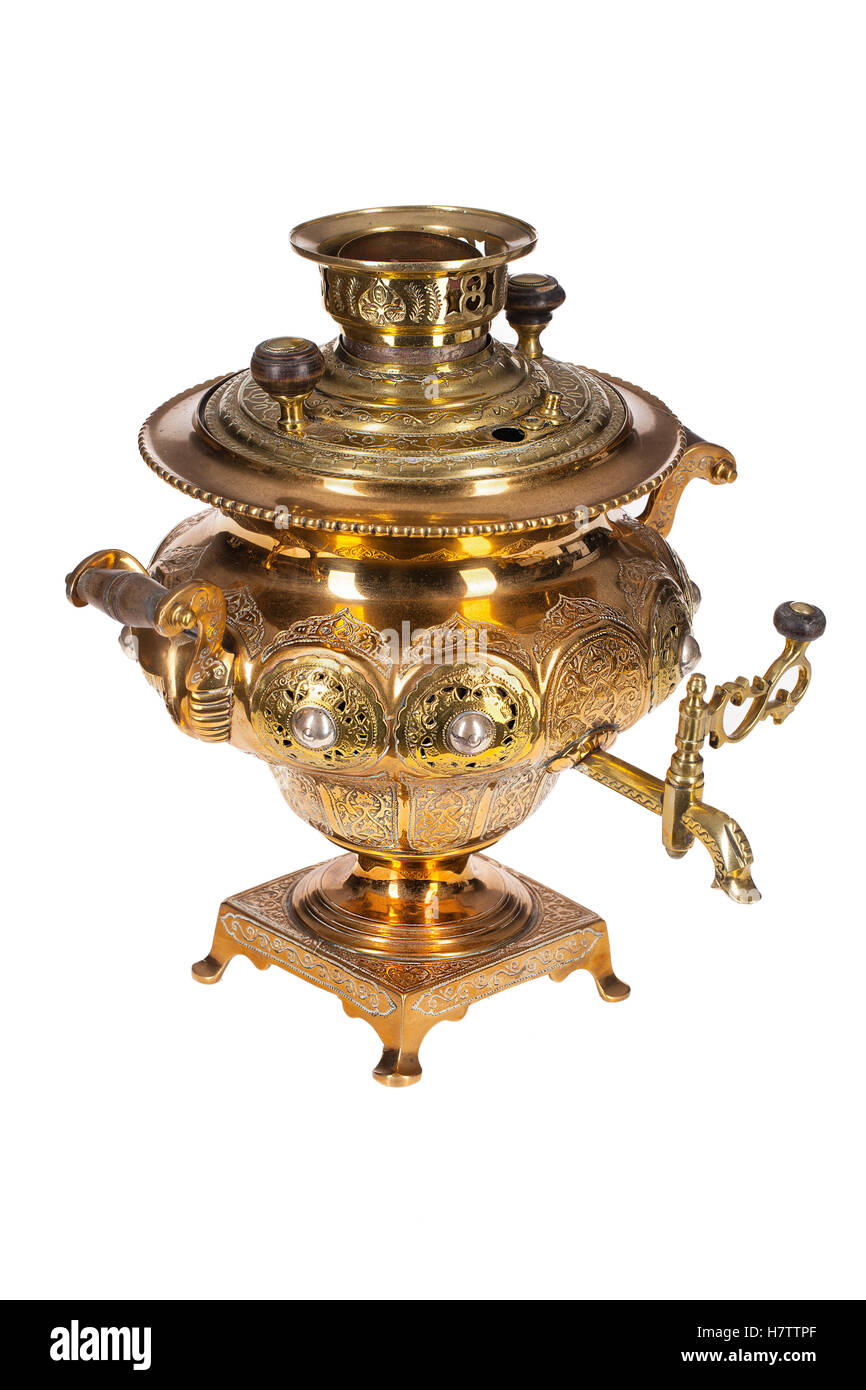 Russian traditional water boiler on isolated background Stock Photo - Alamy