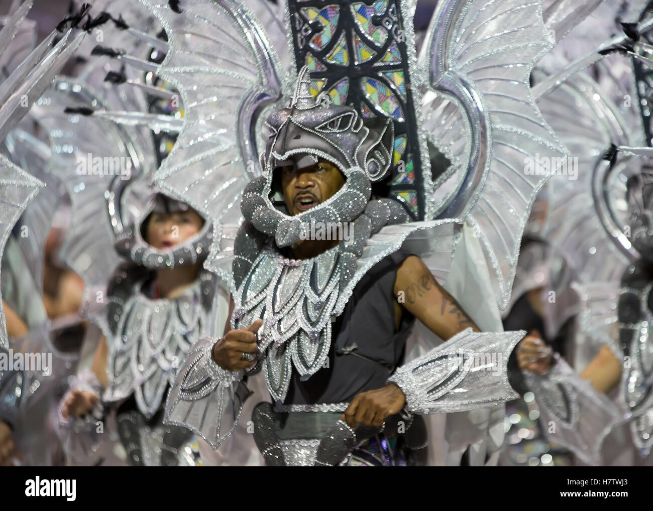 Performers dancing in full costume at carnaval Sao Paulo, Brazil Stock ...