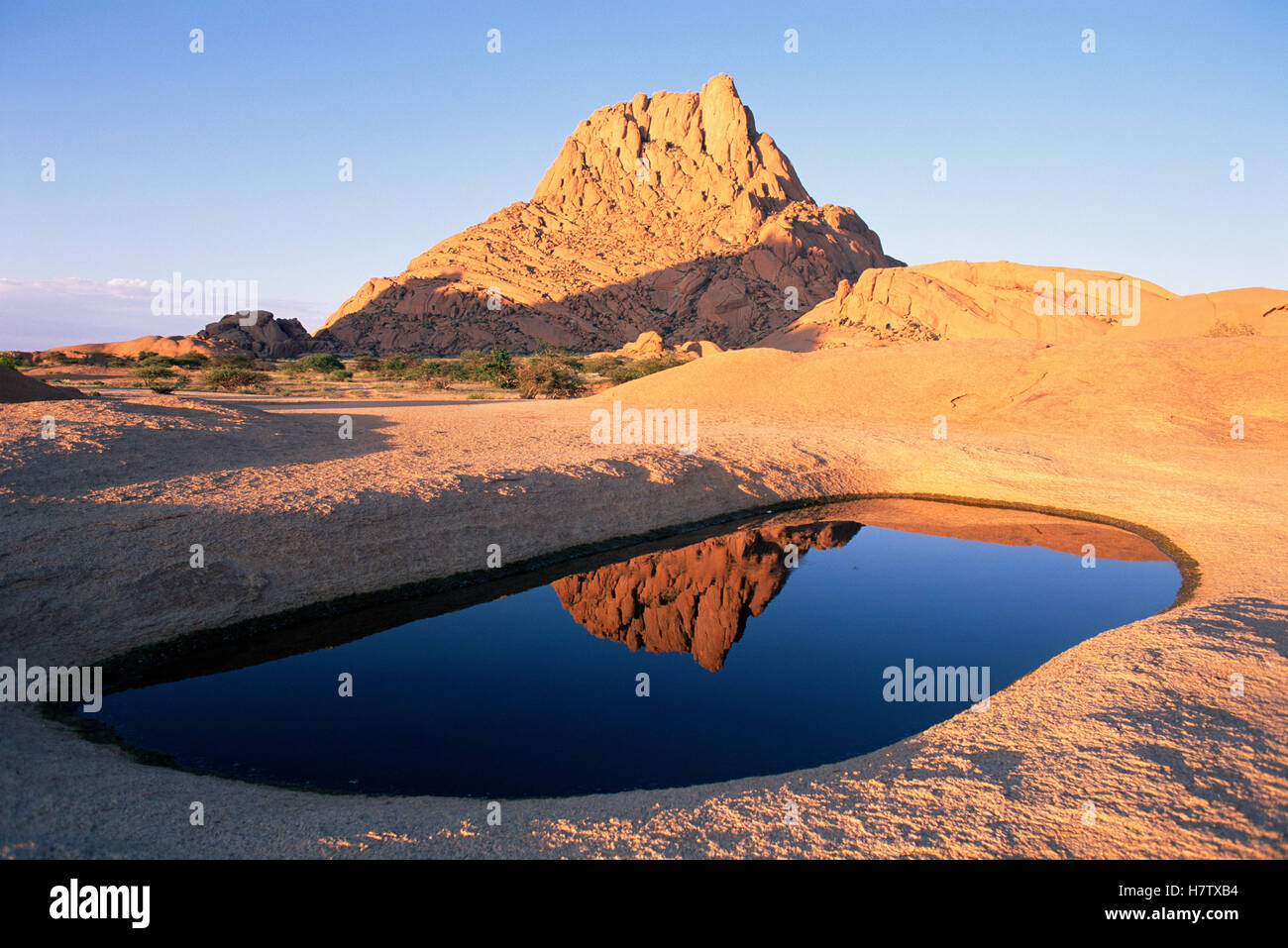 Spitzkoppe granite outcrop in southern Damaraland with ephemeral pool ...