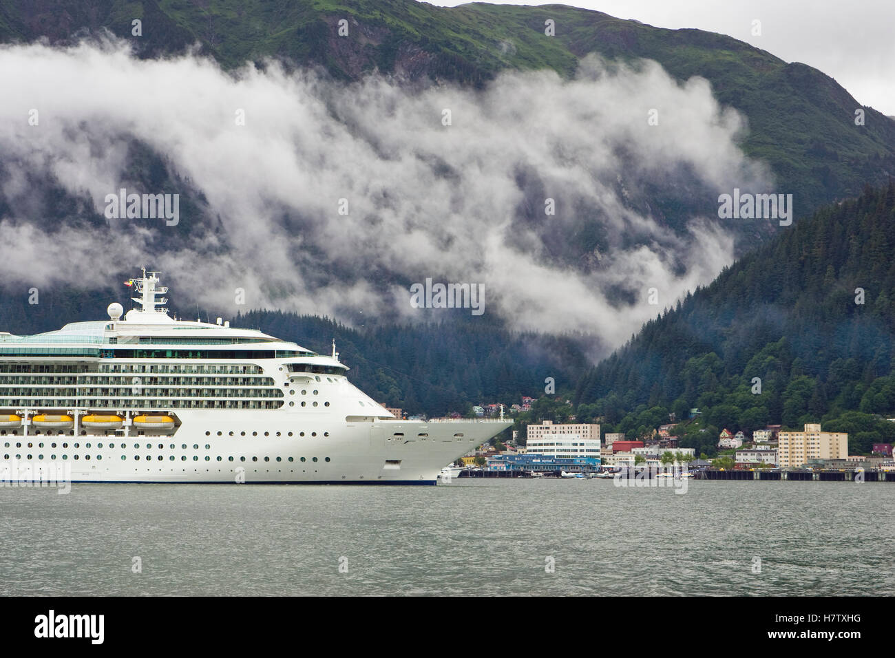 Cruise ship in Juneau harbor, Alaska Stock Photo - Alamy