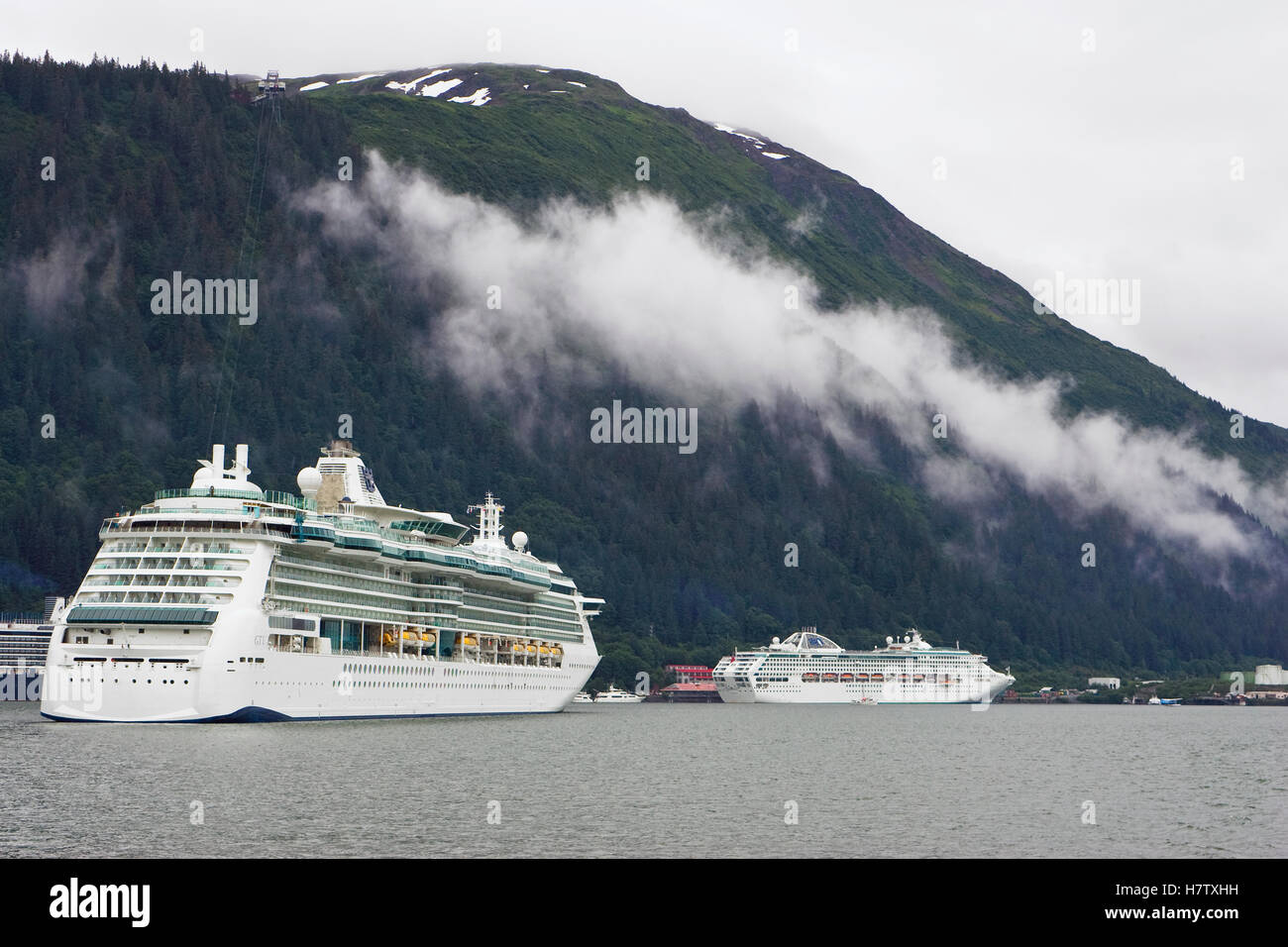 Cruise ships in Juneau harbor, Alaska Stock Photo - Alamy