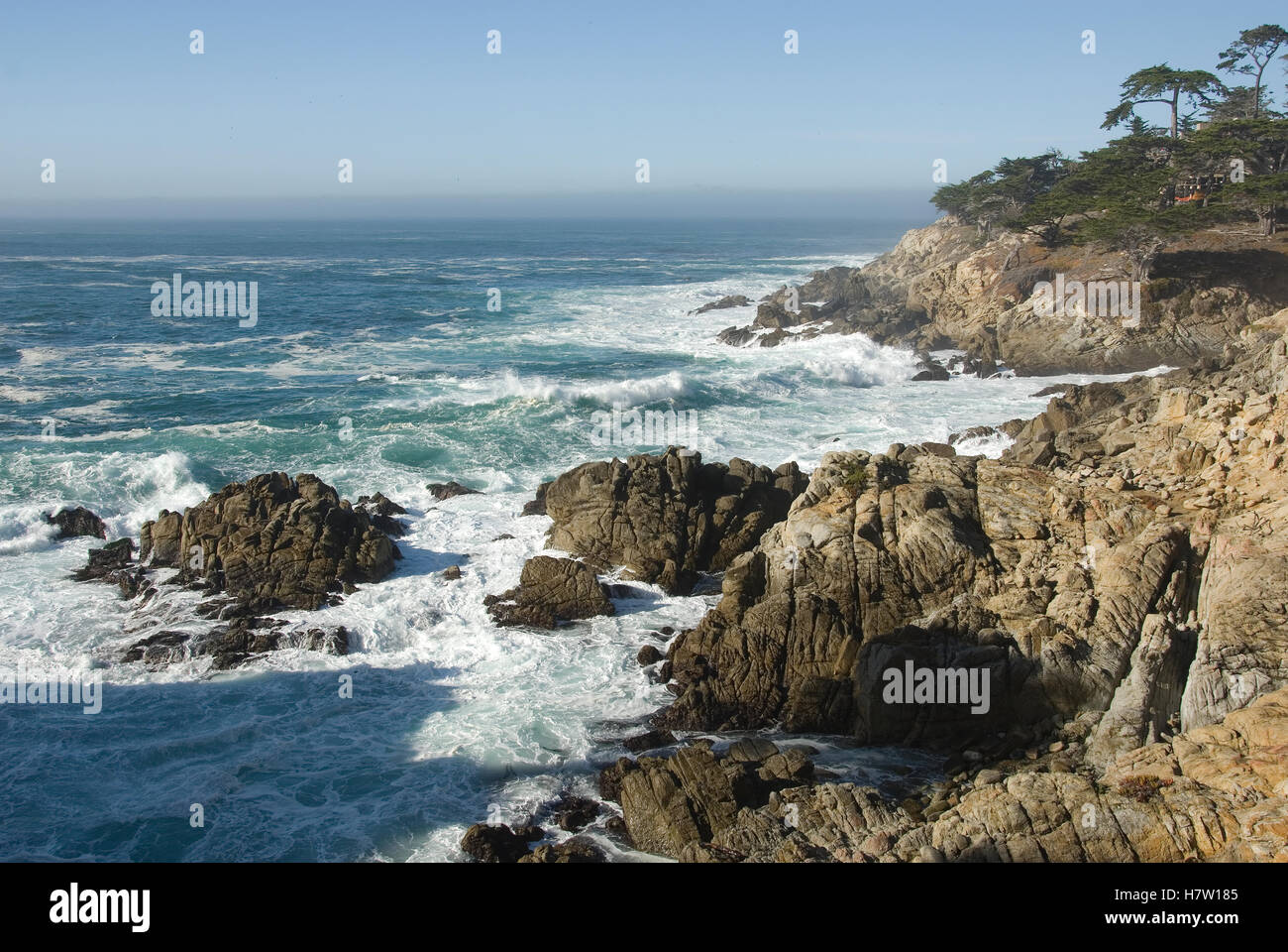 Large surf in winter, Pebble Beach, Monterey, California Stock Photo ...