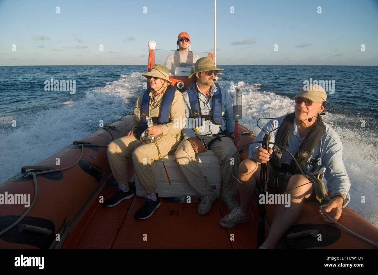 Blue Whale (Balaenoptera musculus) researchers, Al Goudy, Marylou Mate ...