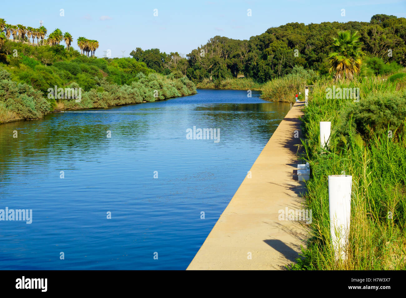 HADERA, ISRAEL - SEPTEMBER 27, 2015: View of Hadera River (Nahal Hadera ...
