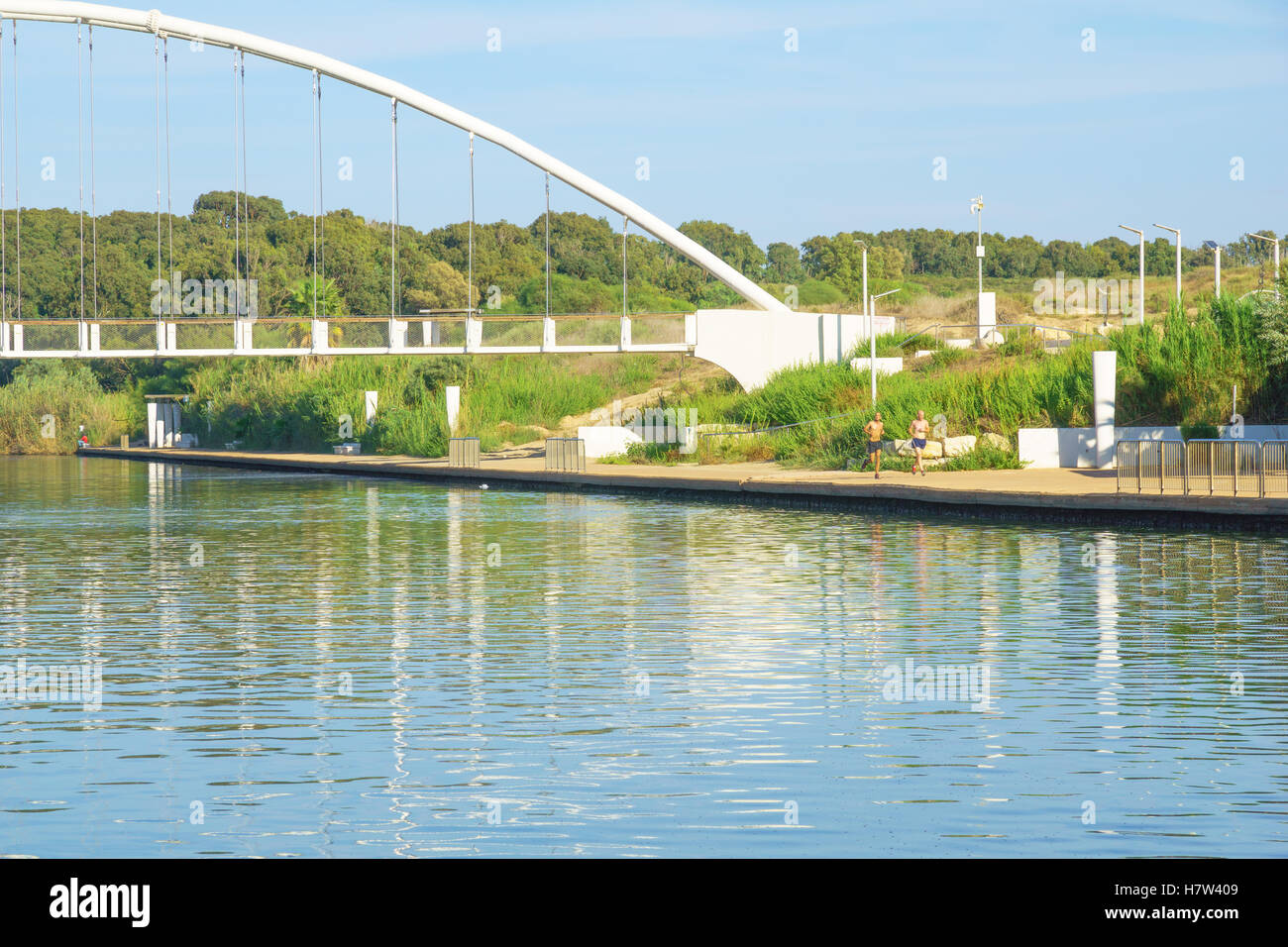 HADERA, ISRAEL - SEPTEMBER 27, 2015: View of Hadera River (Nahal Hadera ...