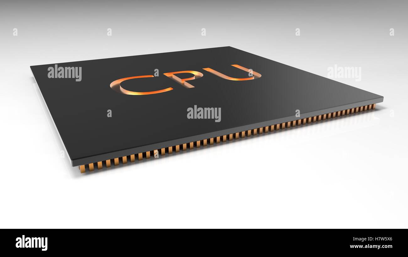 The 3d render Central Computer Processors CPU concept. technology ...