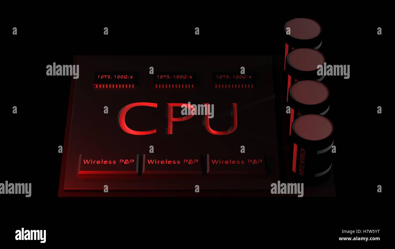 The 3d rendering central Computer Processors CPU concept. technology ...