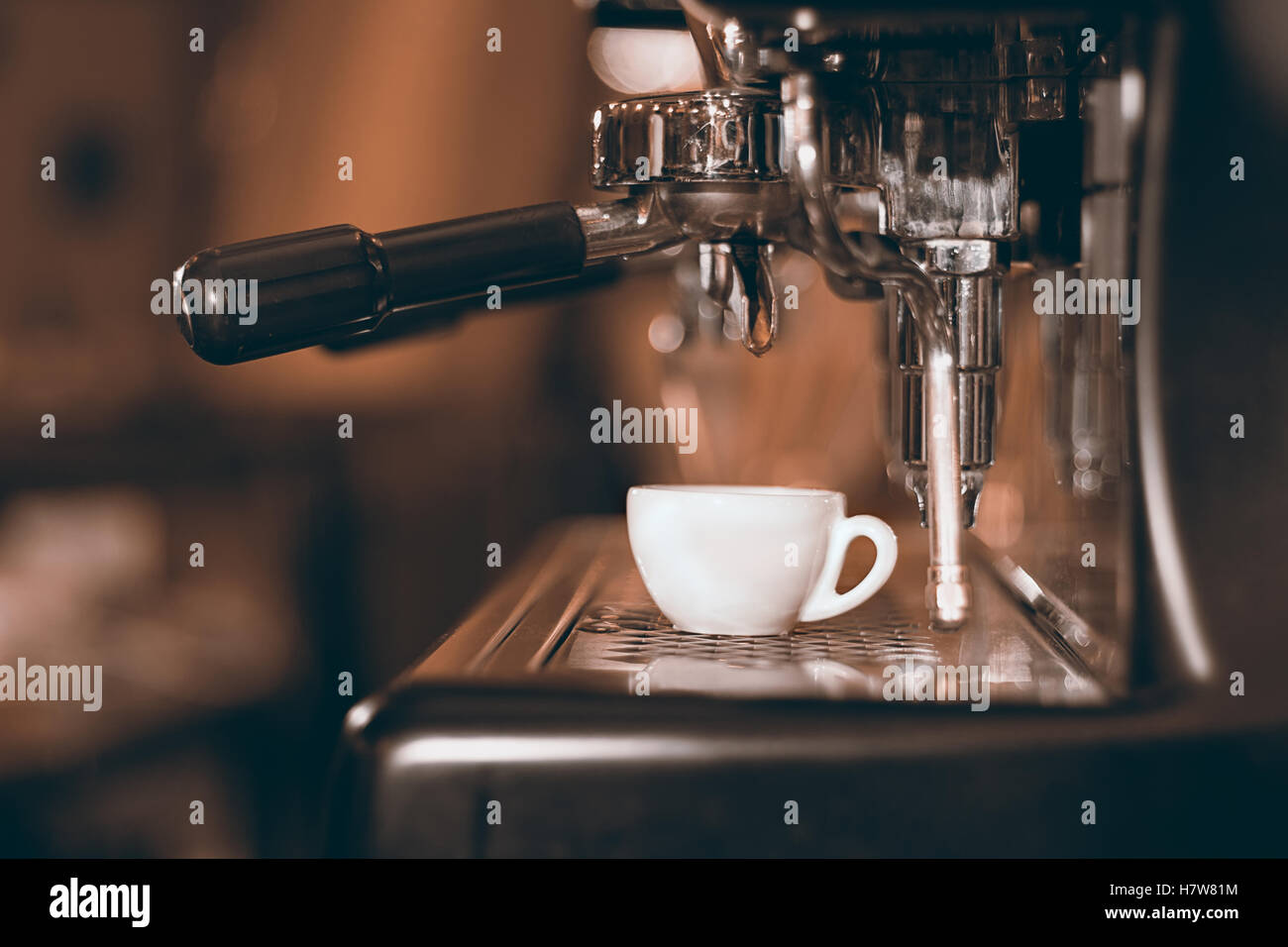 Coffee espresso. Espresso machine making coffee, golden espresso ...