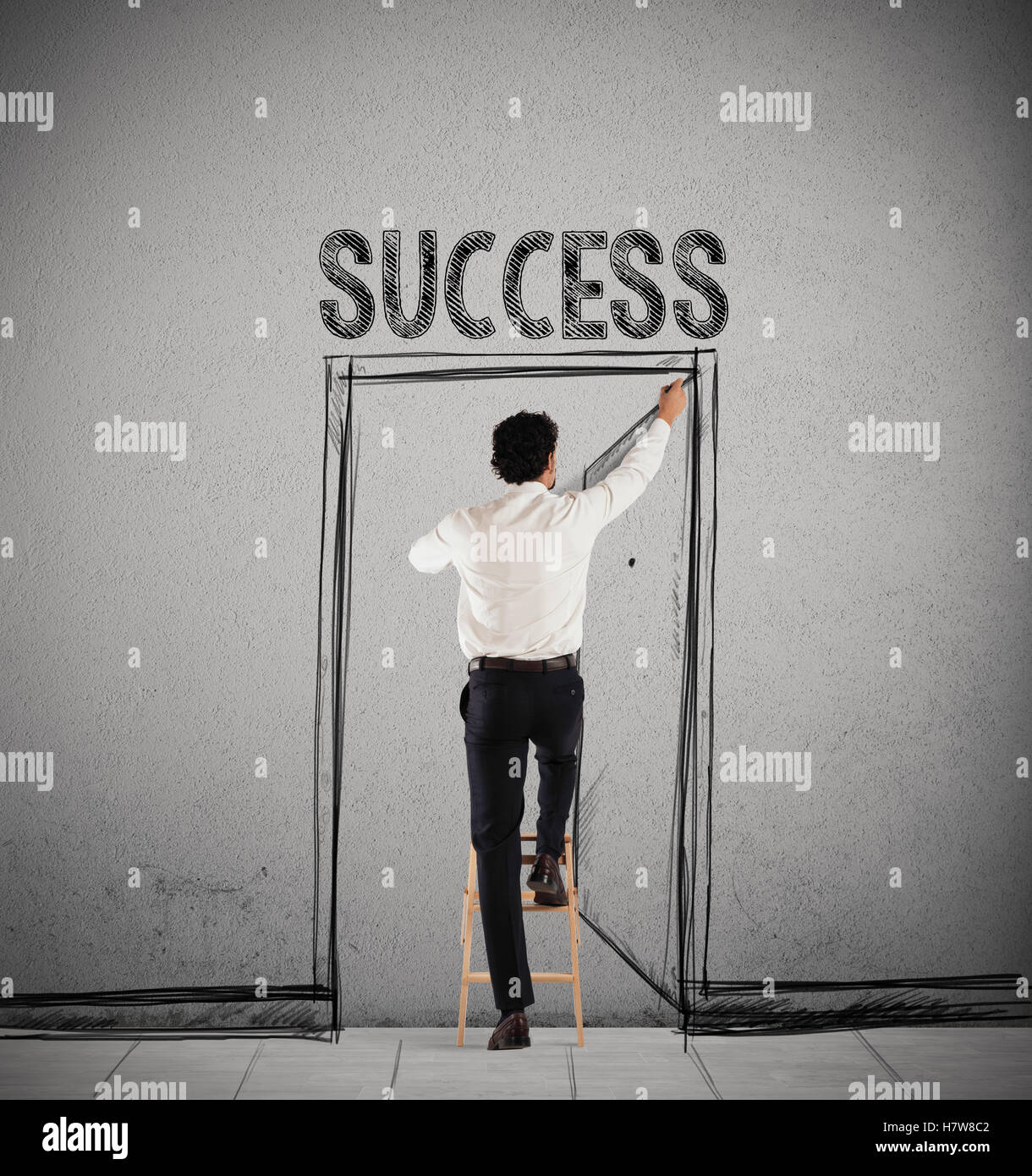 Man career success scale hi-res stock photography and images - Alamy