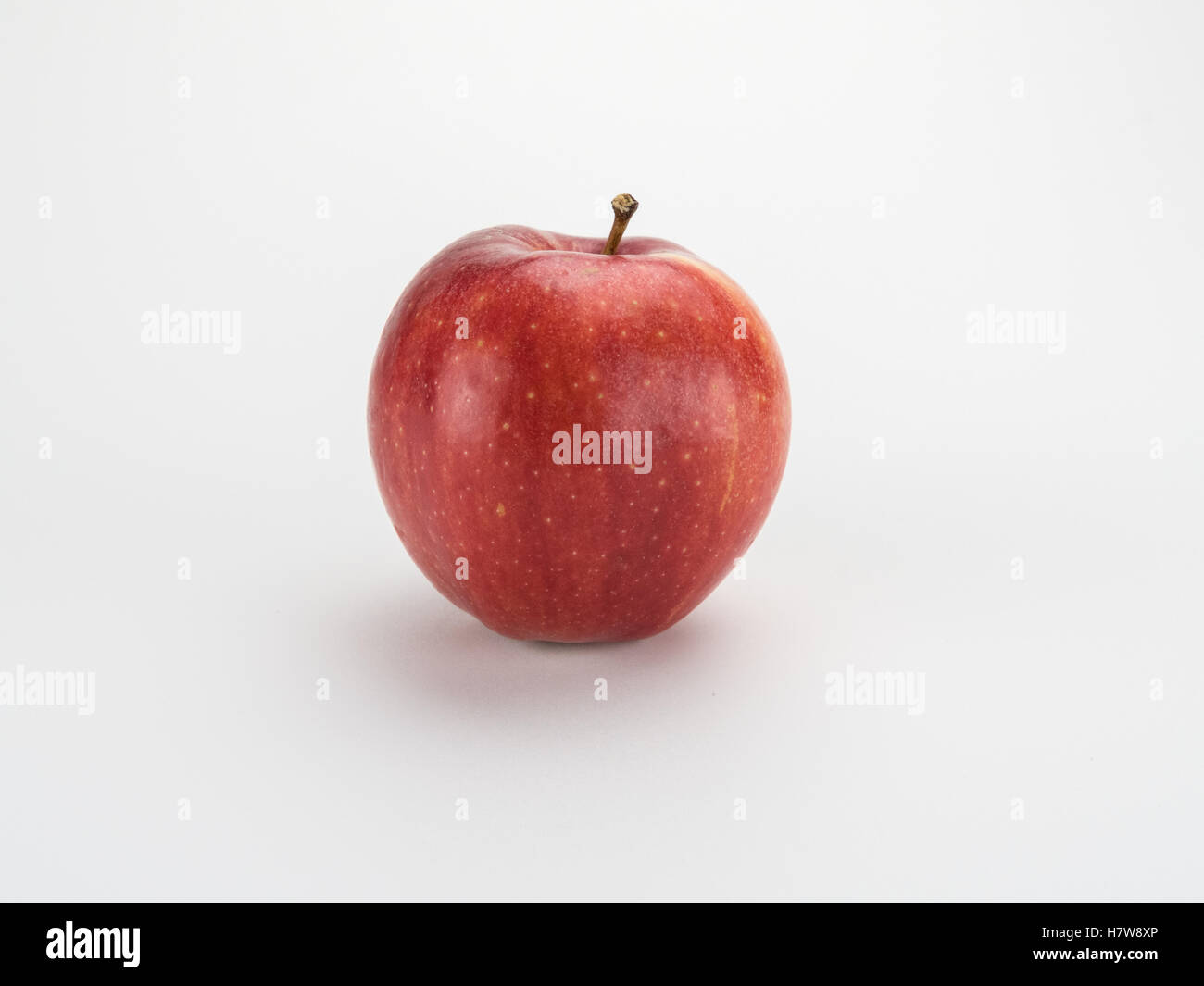 Apple with stem isolated on white background Stock Photo - Alamy