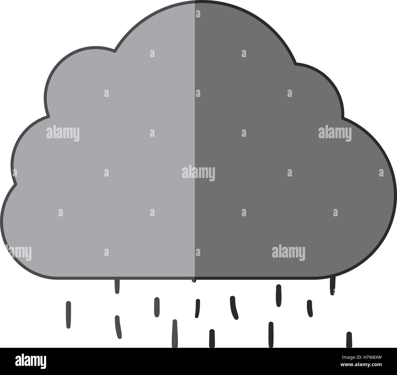 Cloud and rain icon. Weather sky nature and climate theme. Isolated ...