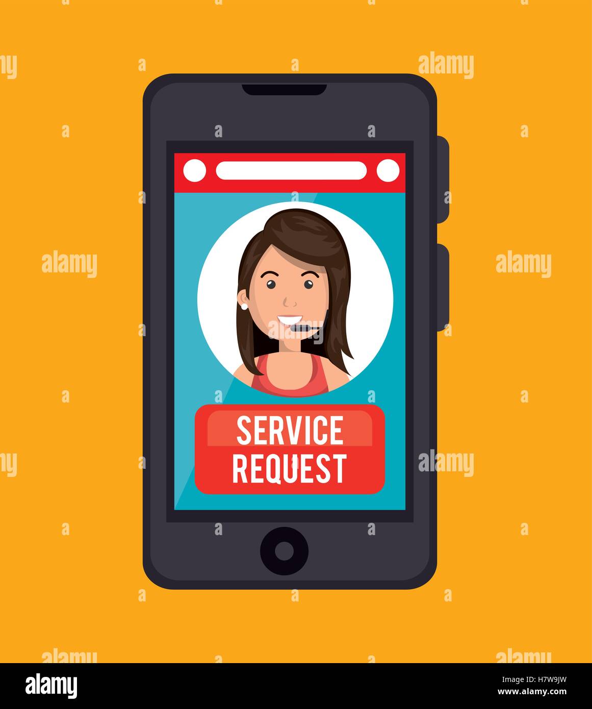service request call center girl vector illustration eps 10 Stock ...