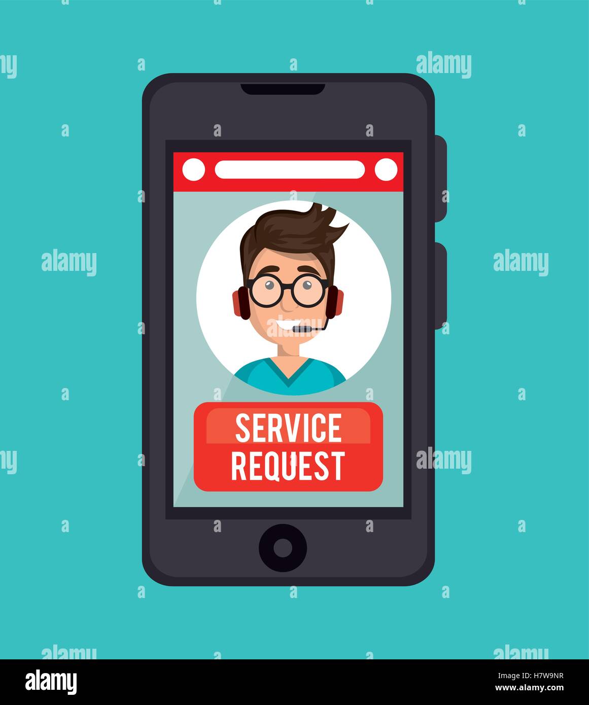 guy operator call center service request online vector illustration eps ...
