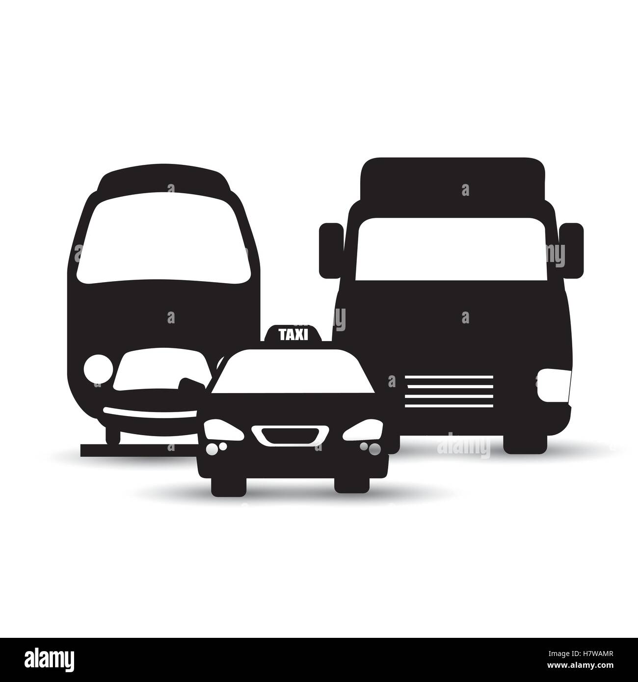 collection silhouettes cars transport service vector illustration eps ...