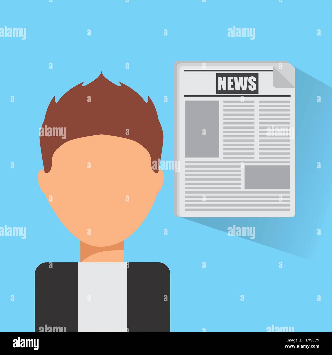 breaking news in newspaper vector illustration design Stock Vector ...