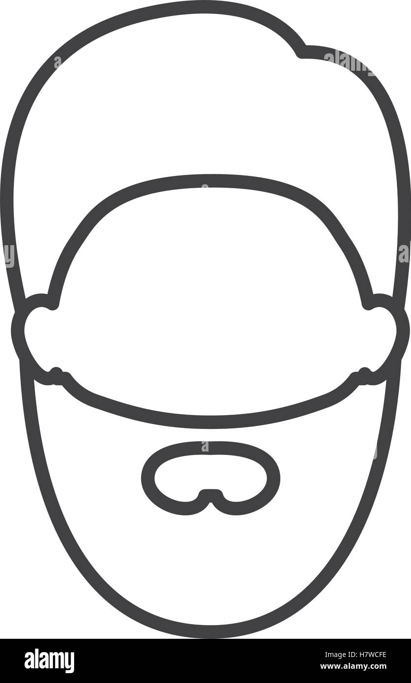 Man head with beard icon. Male avatar person human and people theme ...