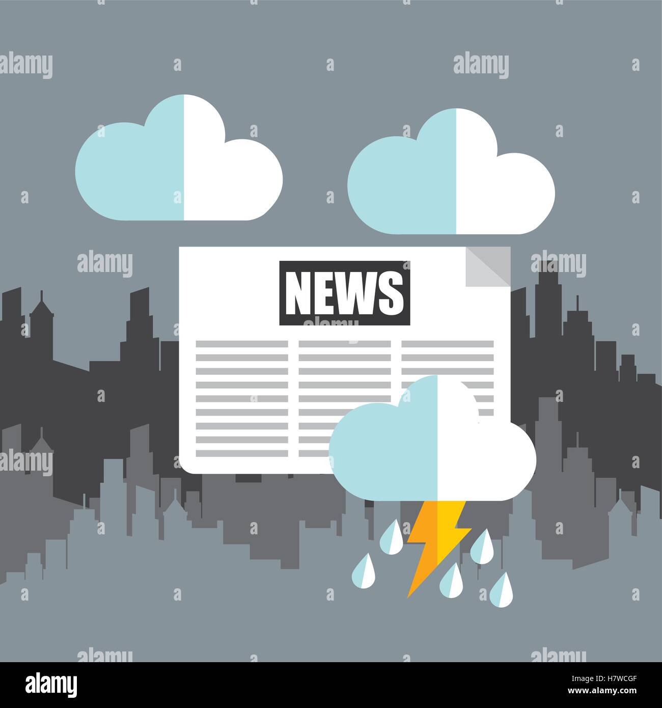 weather report in the newspaper vector illustration design Stock Vector ...