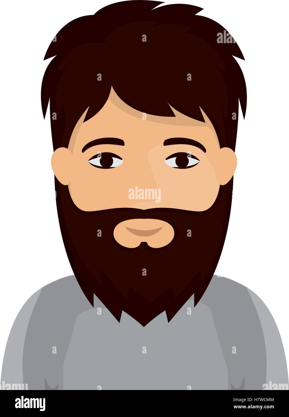 Man cartoon with beard icon. Male avatar person human and people theme ...